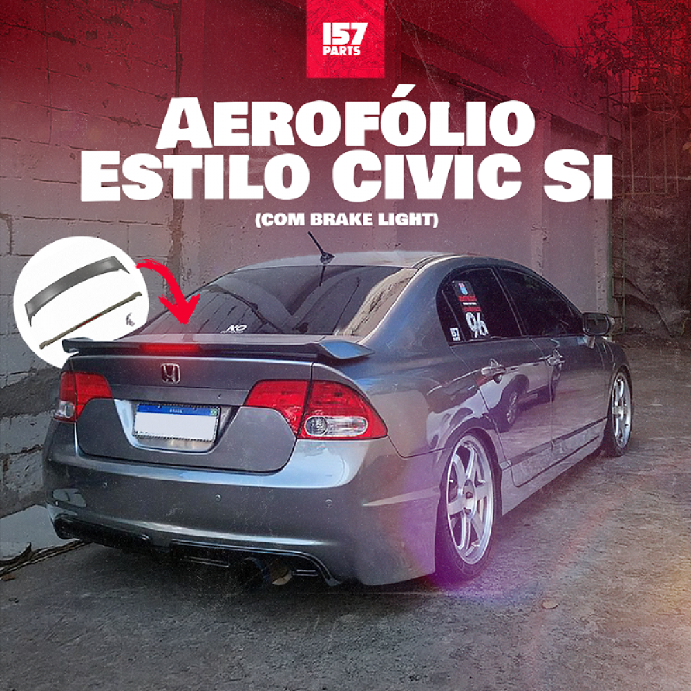 Aerofólio Estilo Civic Si - Com Brake Light - 157 PARTS