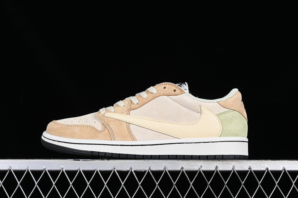 TRAVIS SCOTT AIR JORDAN 1 LOW OG WHITE/GREY/BROWN - 3 REIS