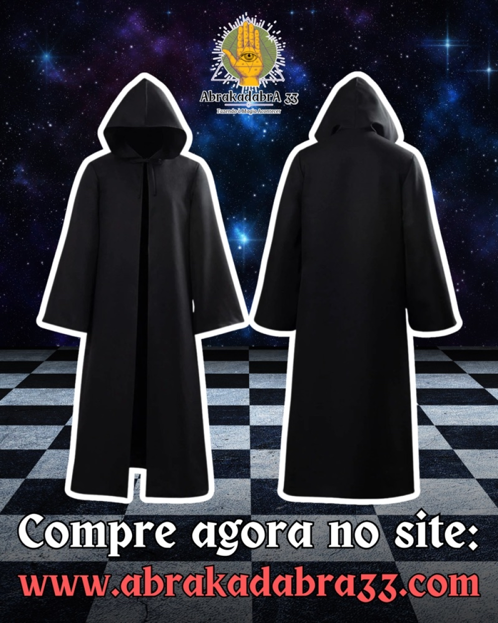 Balandrau Capuz Super Luxo Maçonaria Mictmr - Abrakadabra 33