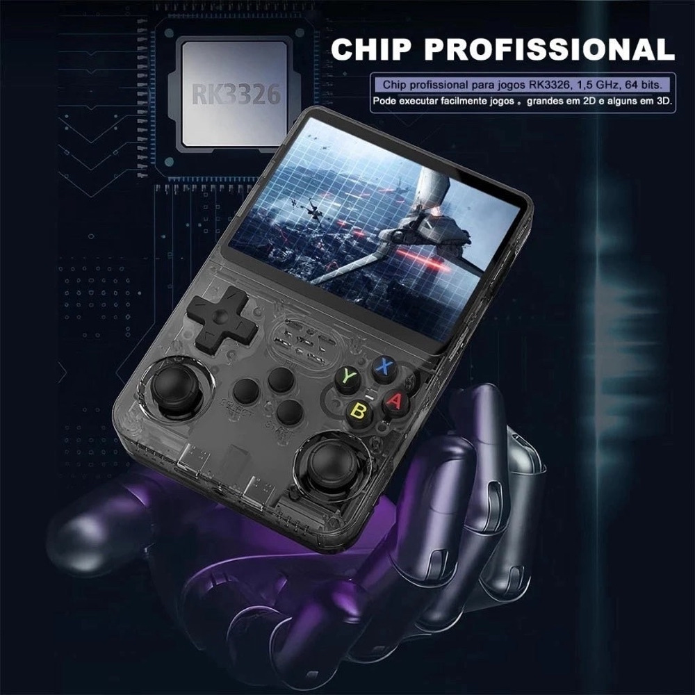 Console Portátil R36S + de 15.000 Jogos Vídeo Game 64g Linux Tela IPS 3 ...