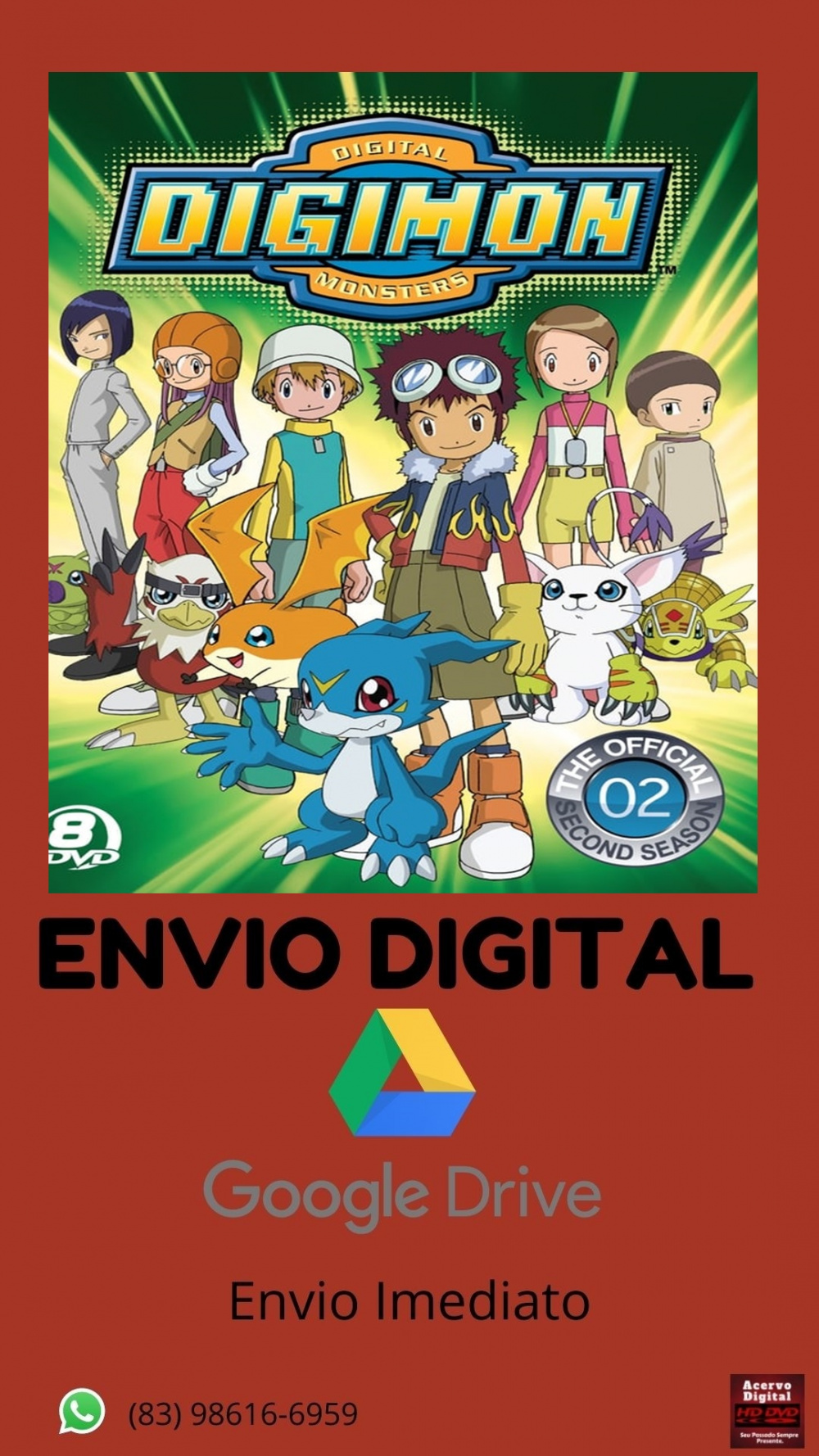 Digimon Adventure 2 (2000) Completo 50 Eps Dublados - Acervo Digital Dvds