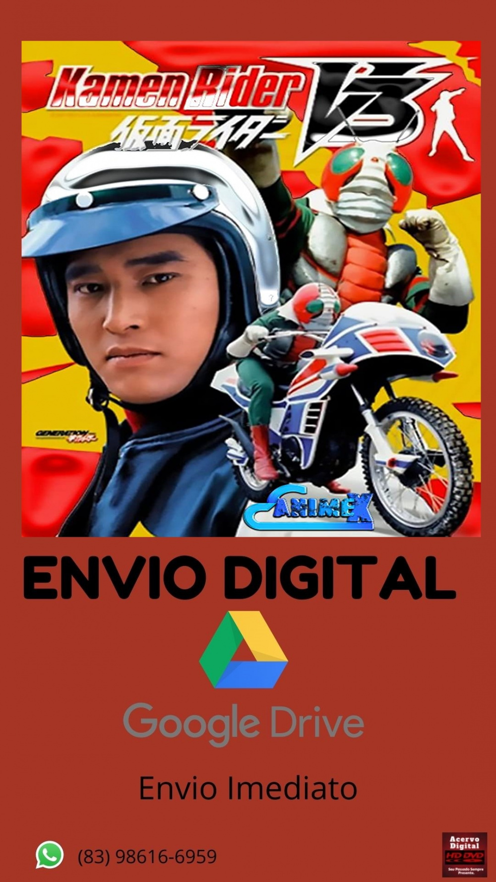 Kamen Rider V3 (1973) Completo 52 Eps Legendado - Acervo Digital Dvds
