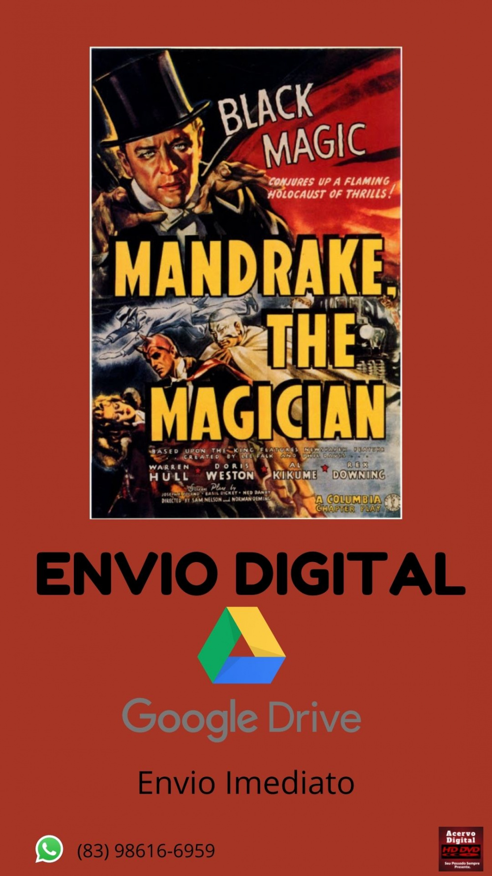 Mandrake, O Mágico (1939) Completo 12 Eps Legendado - Acervo Digital Dvds