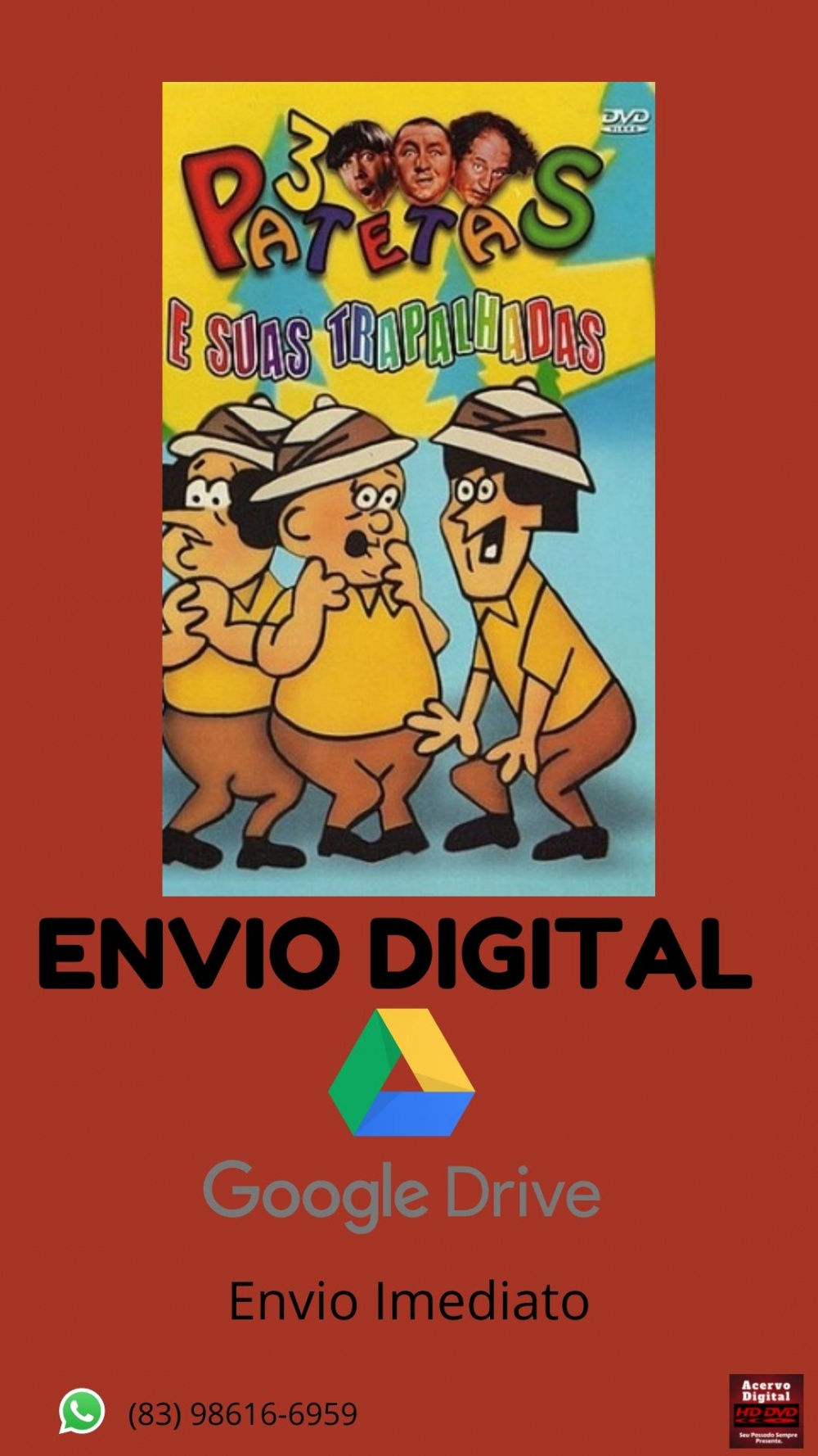 Os Três Patetas (1965) 3 Eps - Acervo Digital Dvds