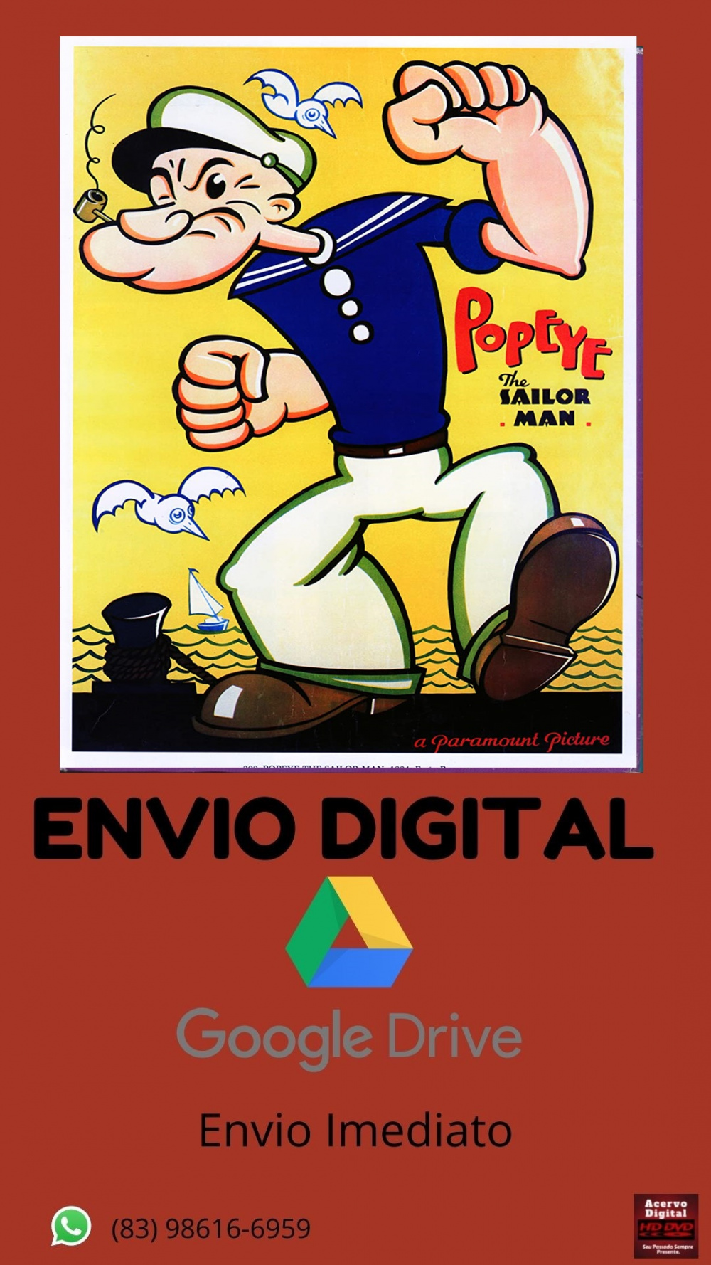 Popeye - Fleischer Studios (1933 - 1942) 109 Eps - Acervo Digital Dvds