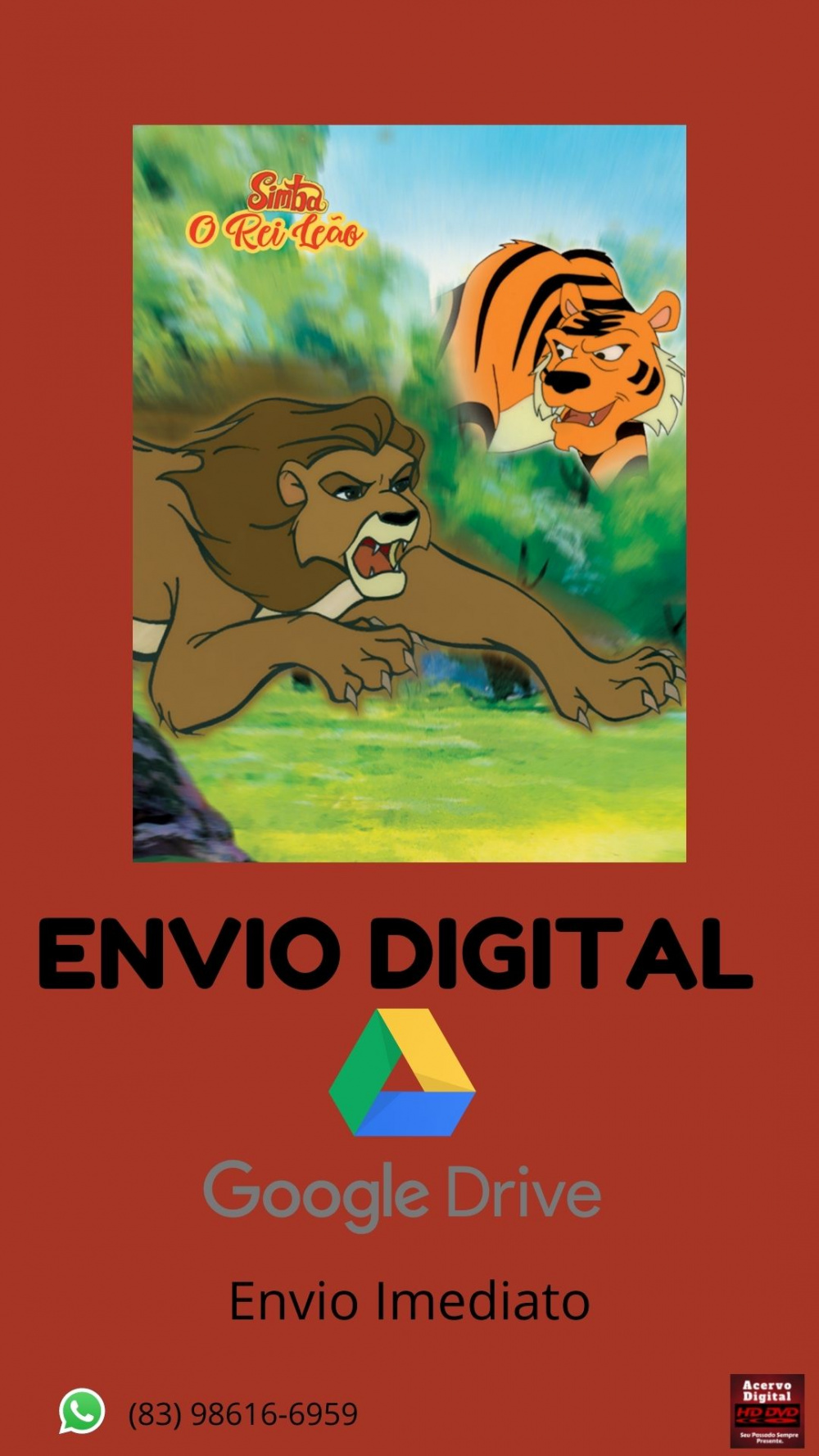 Simba, O Rei Leão (1995) Completo 52 Eps - Acervo Digital Dvds