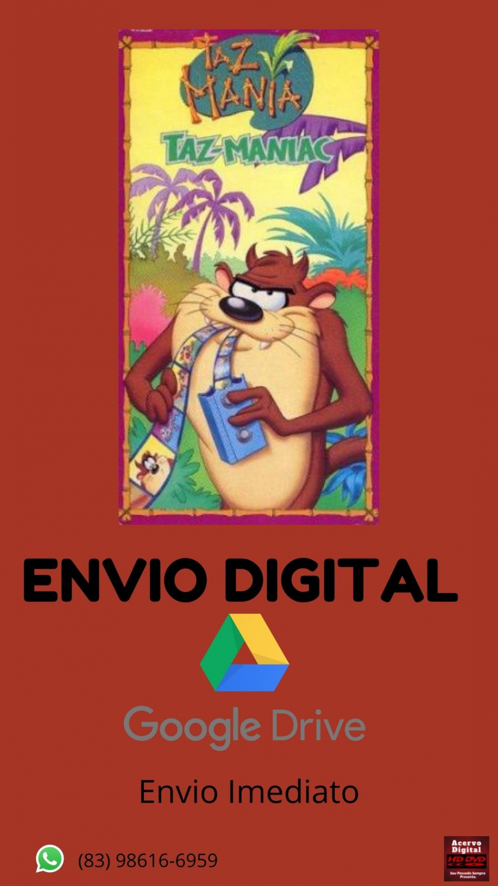 Taz-Mania (1991) Completo 65 Eps - Acervo Digital Dvds