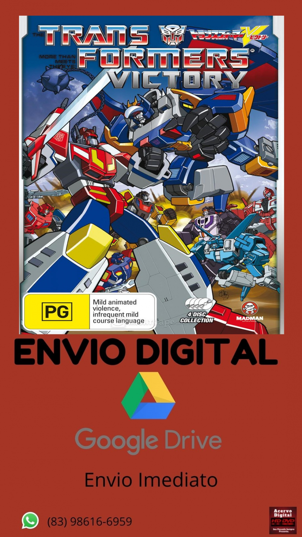 Transformers Victory (1989) Completo 38 Eps Legendado - Acervo Digital Dvds