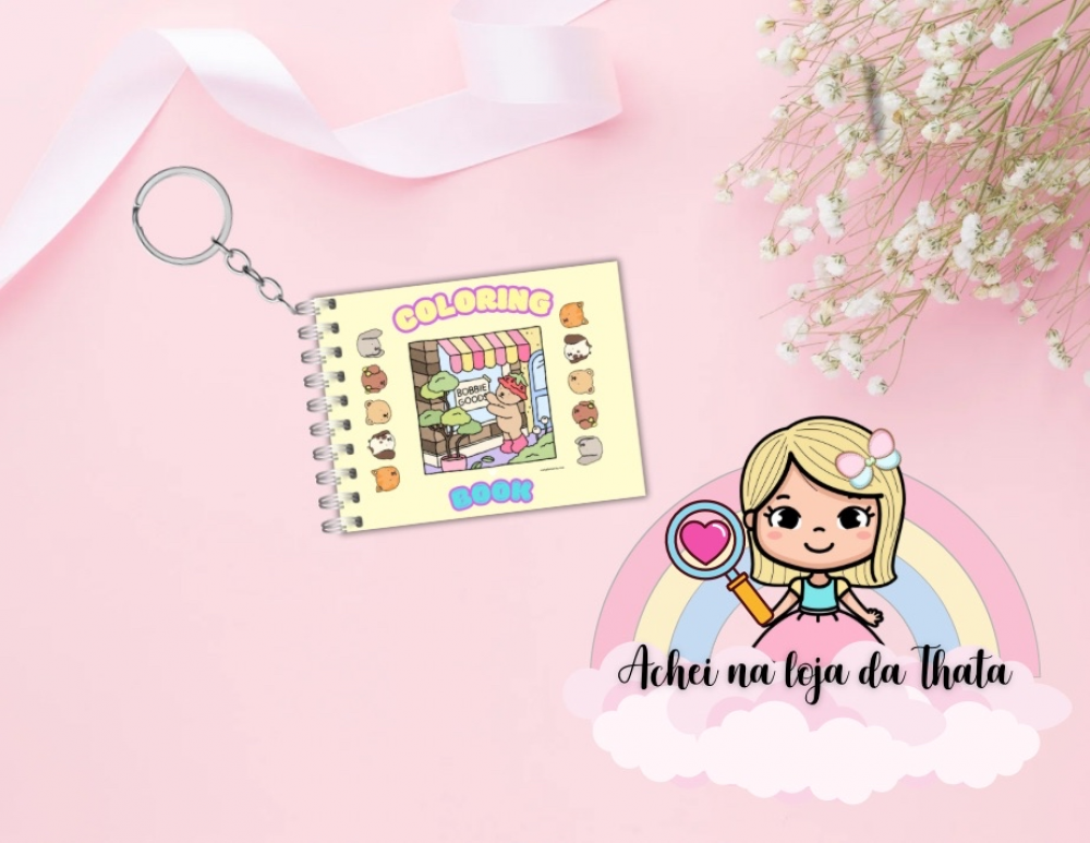 Bobbie Goods mini chaveiro livro de colorir com 30 páginas - Achei na ...