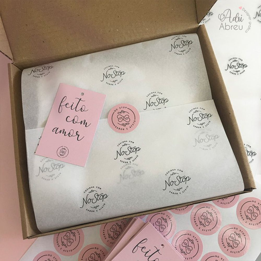 Kit 03 - Papel seda, adesivo e tag Frente - Fundo colorido ...