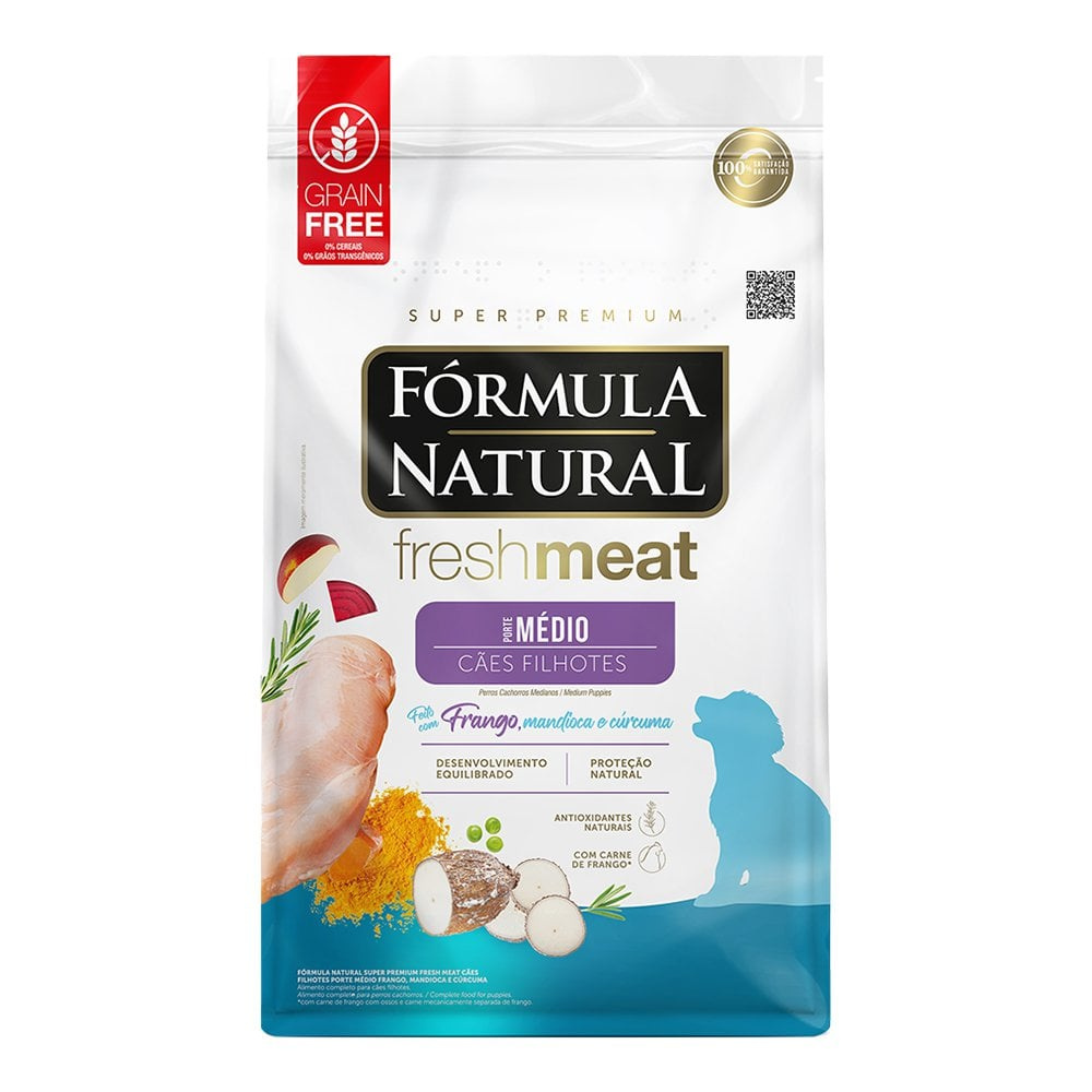 Ração Seca Fórmula Natural Fresh Meat Frango para Cães Filhotes - Lobo Pet