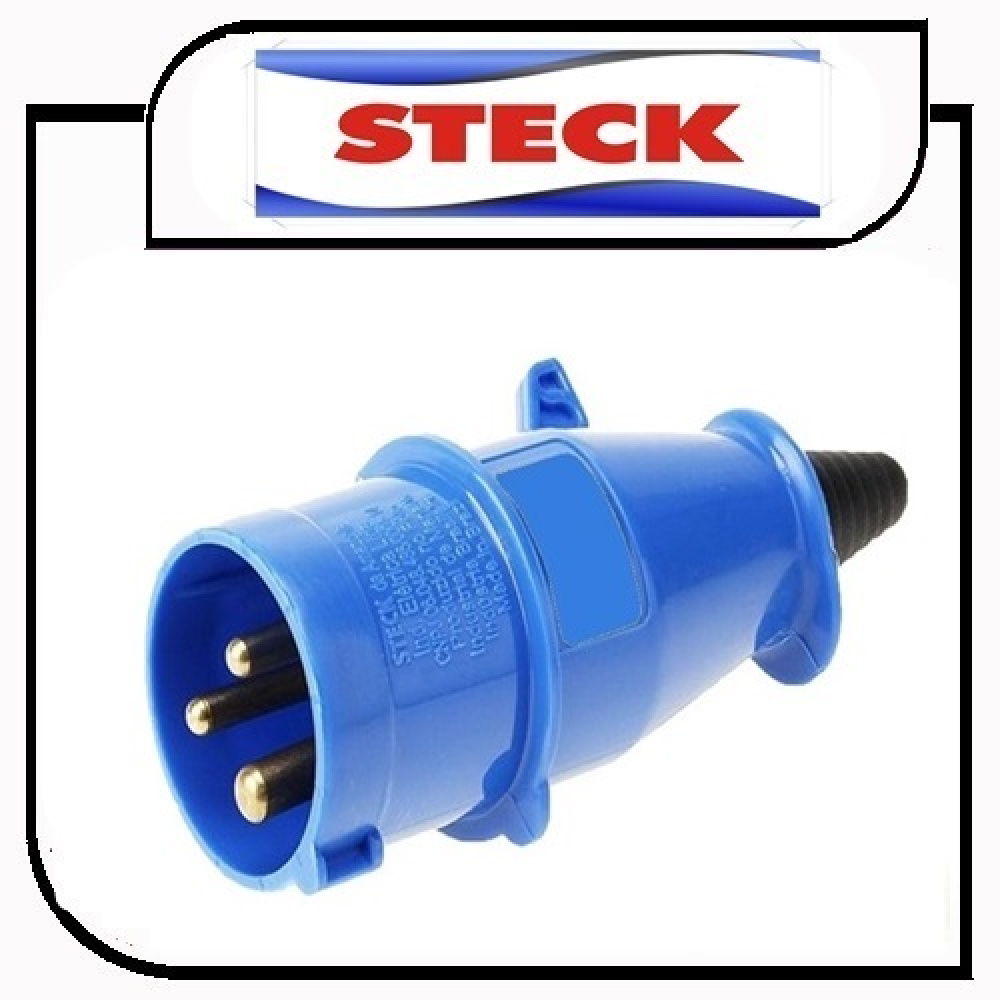 Plug Macho 2p+T 16a 220v Steck - Alex Sound