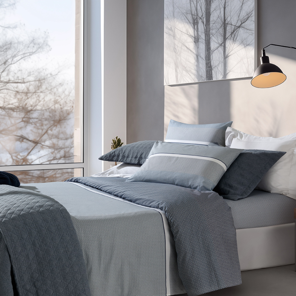 Jogo de Cama Queen 100% Algodão 200 Fios Home Design - 3 Peças | Azul ...