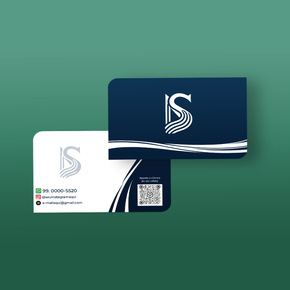 Cartão de visitas - Luxo 2 cantos arredondados 300g (Frente e Verso ...