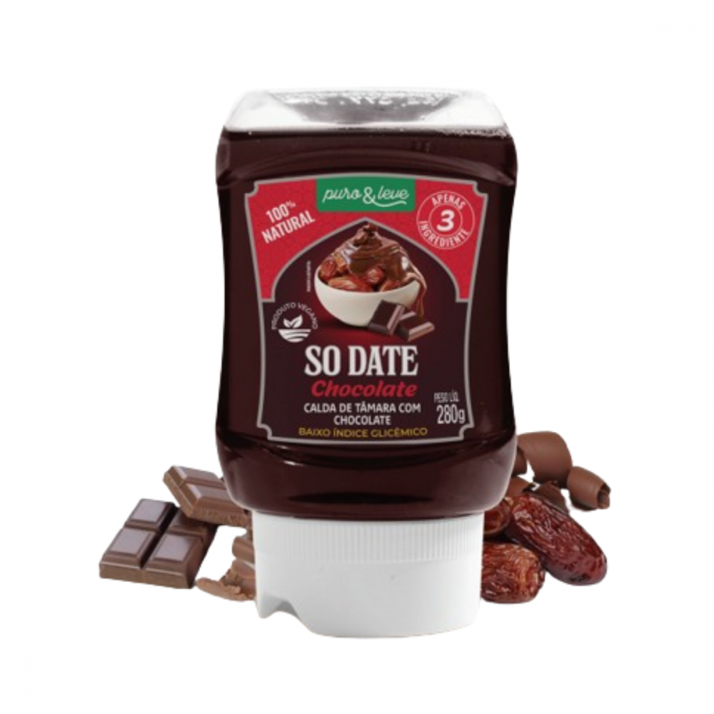 CALDA DE TÂMARA COM CHOCOLATE SO DATE PURO & LEVE - 280G - Armazém Sem