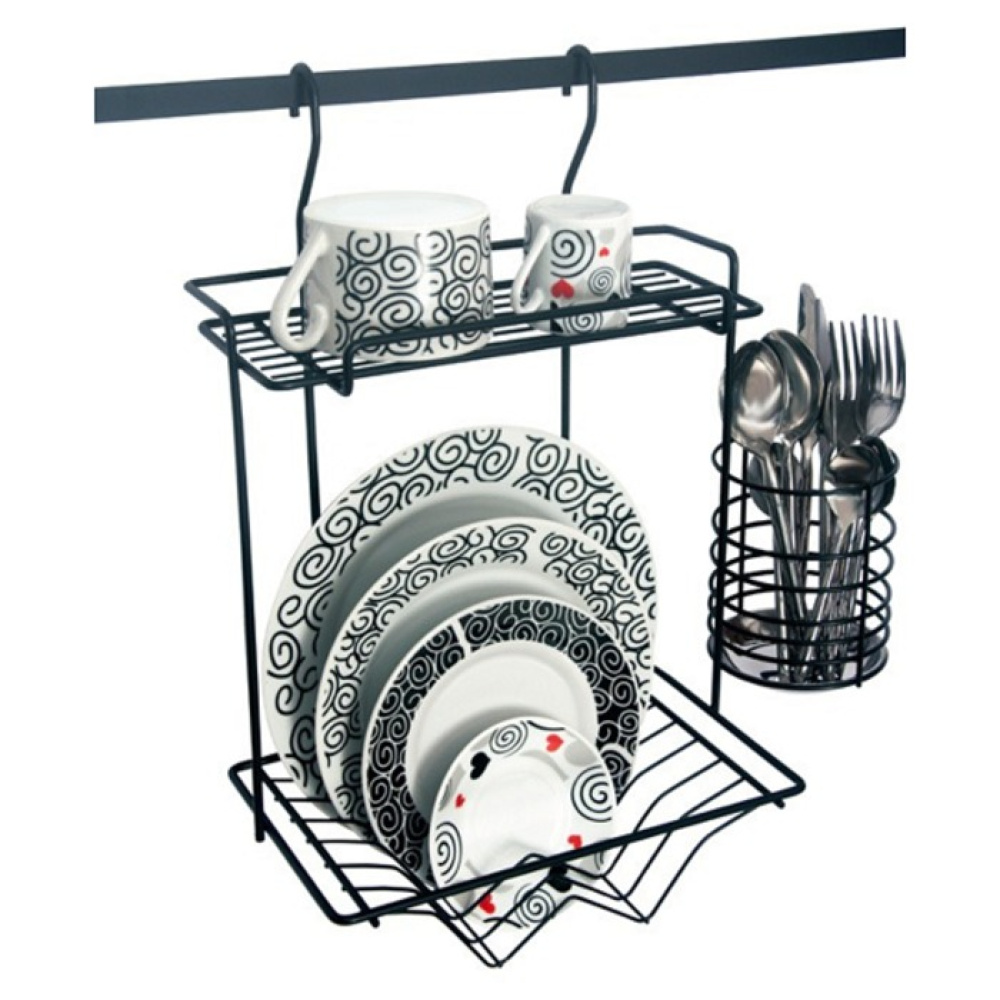 Escorredor Baby Jomer Com Porta Talheres - Preto - Arrumacasaonline