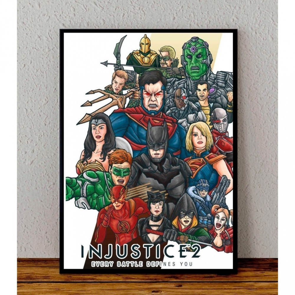 Quadro Poster Decorativos Injustice 2 Videojuego 32x24 Cm Animes Filmes ...