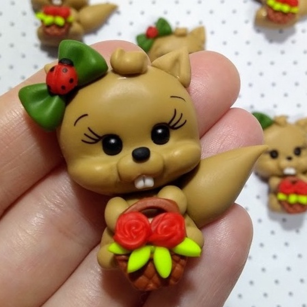 Comprar apliques para laços de Castor Fofinho - Lojinha Arte em Biscuit