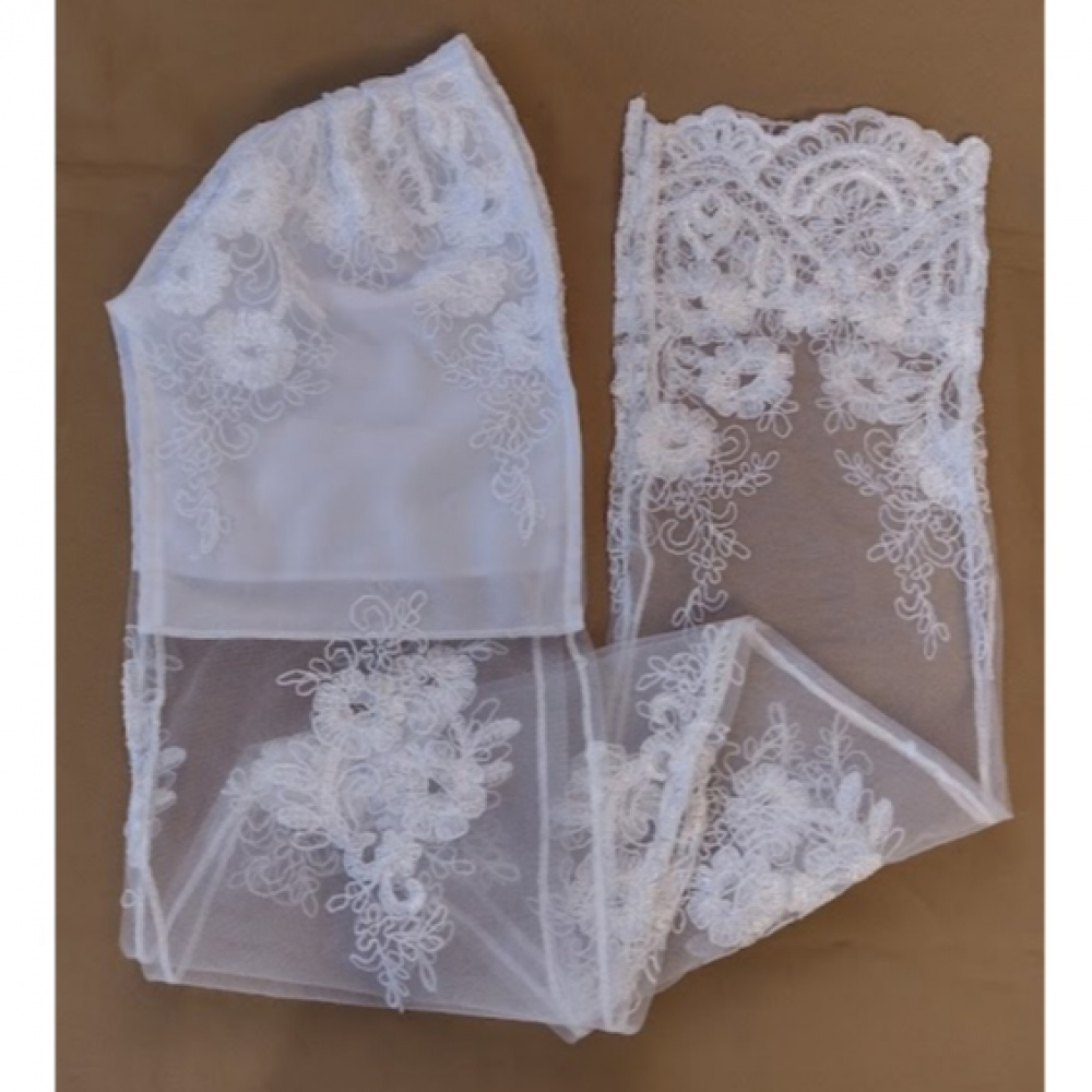 Turbante/Pano de Cabeça Umbanda/Candomblé Branco de Tule/Atelie AN ...