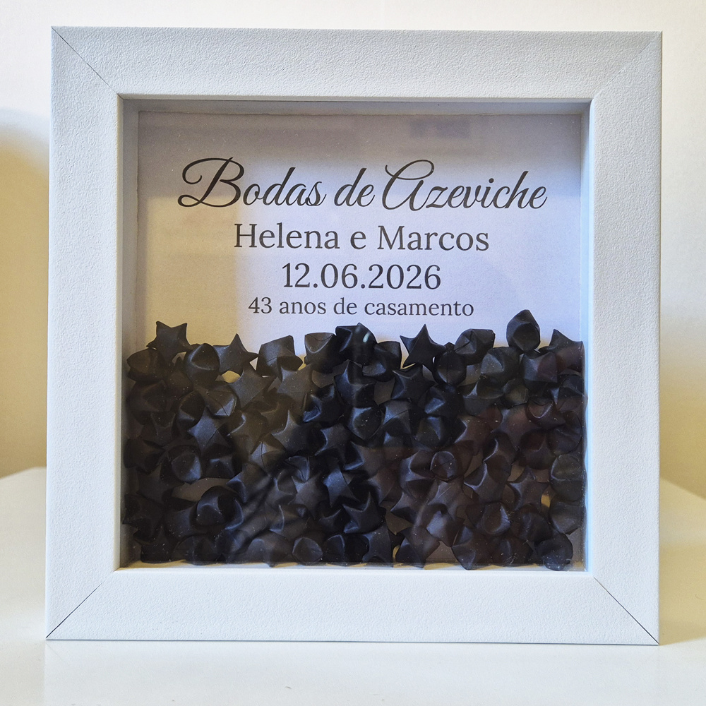 Quadro - Bodas de Azeviche - 43 anos de casamento - Ateliê Giselli ...