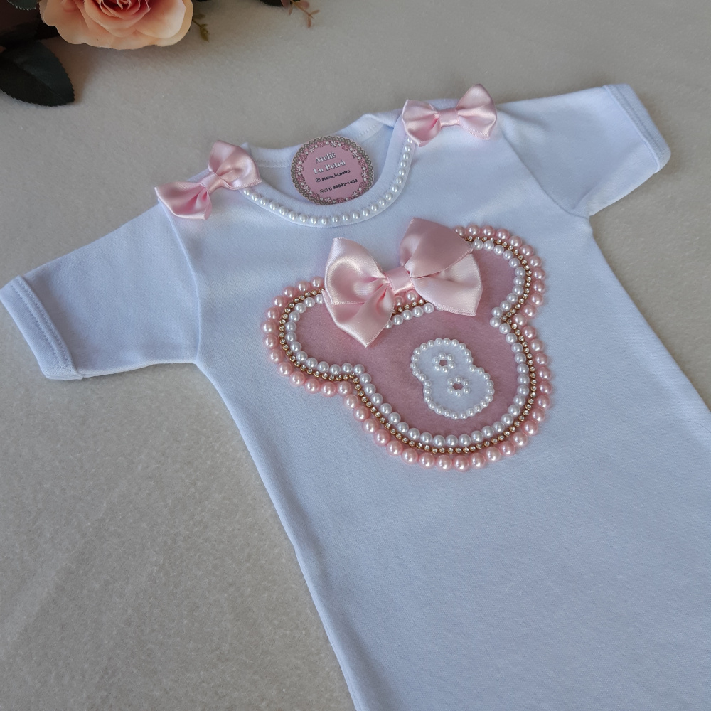 Body Minnie Rosa Luxo - Ateliê Lu Petró