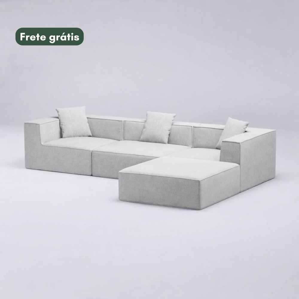 Kit Modular Área Externa- Sofá 3 lugares + 1 puff- Ateliê Móveis ...