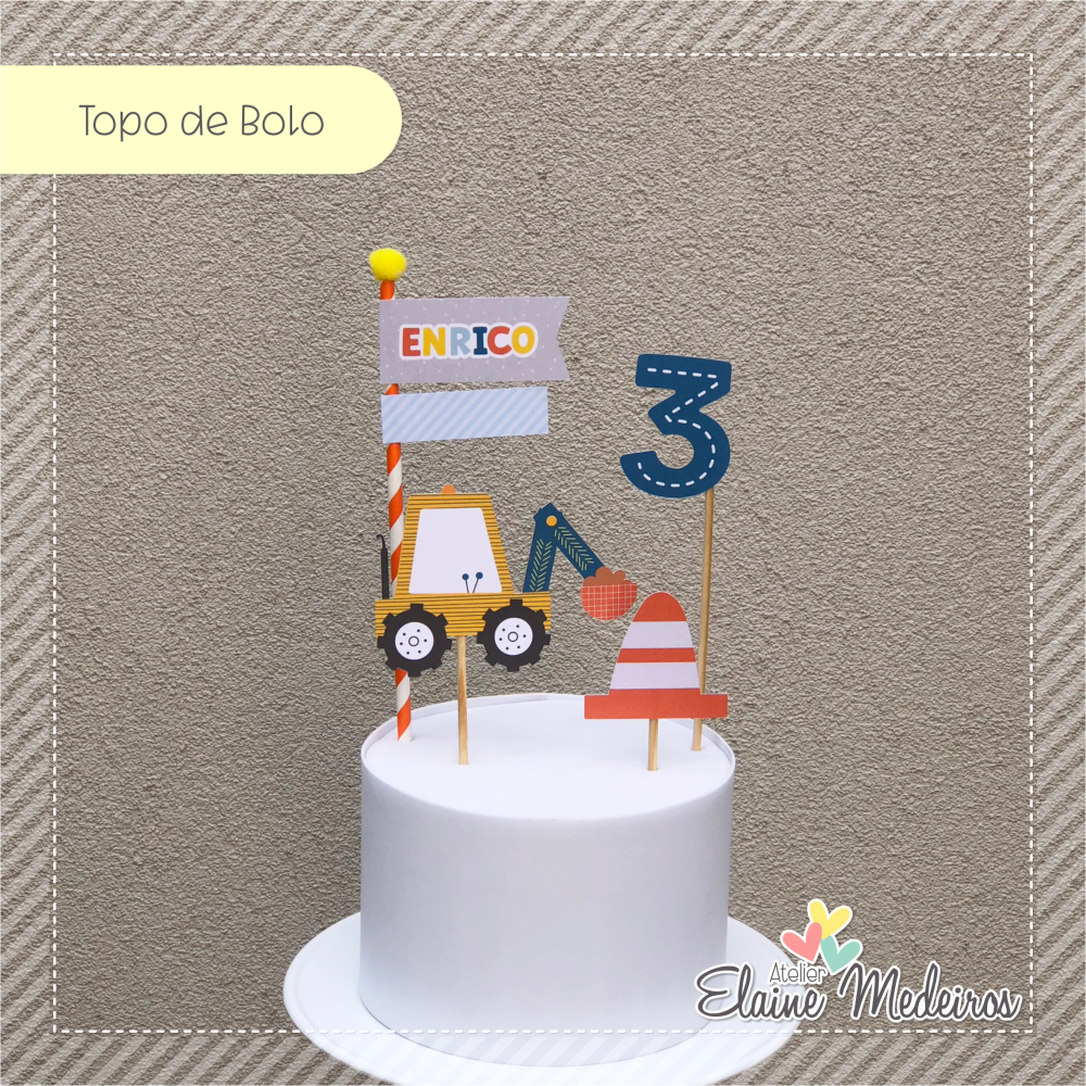 Topo de Bolo - Construção - Atelier Elaine Medeiros