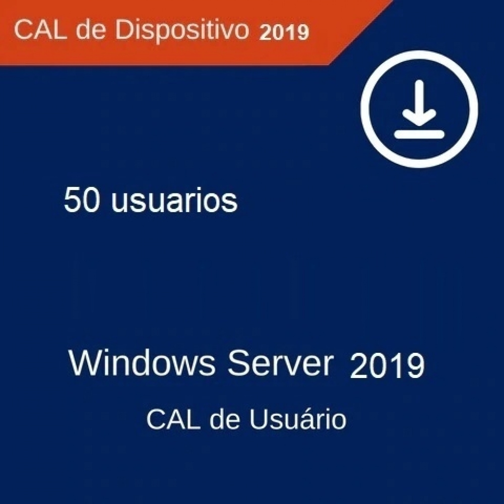Cal de Acesso Remoto Windows Server 2019 - 50 usuarios - Auto Soft Licenças