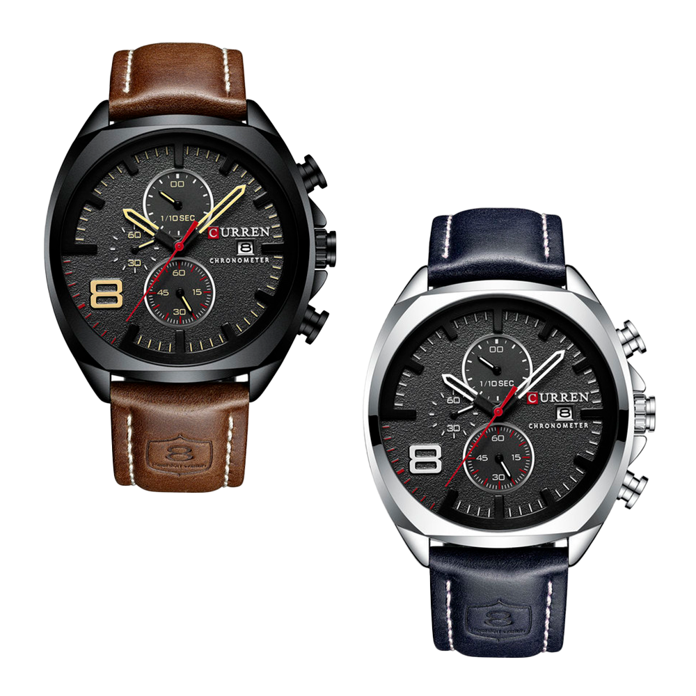 Relógio Curren Chronograph Couro - B12 Imports