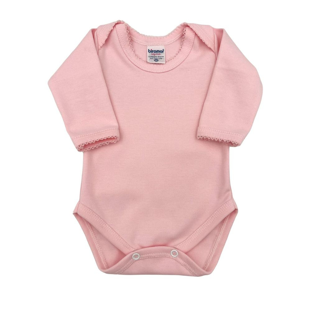 Body para Bebê Manga Longa P Suedine 100% Algodão Picô - Rosa - Baby ...