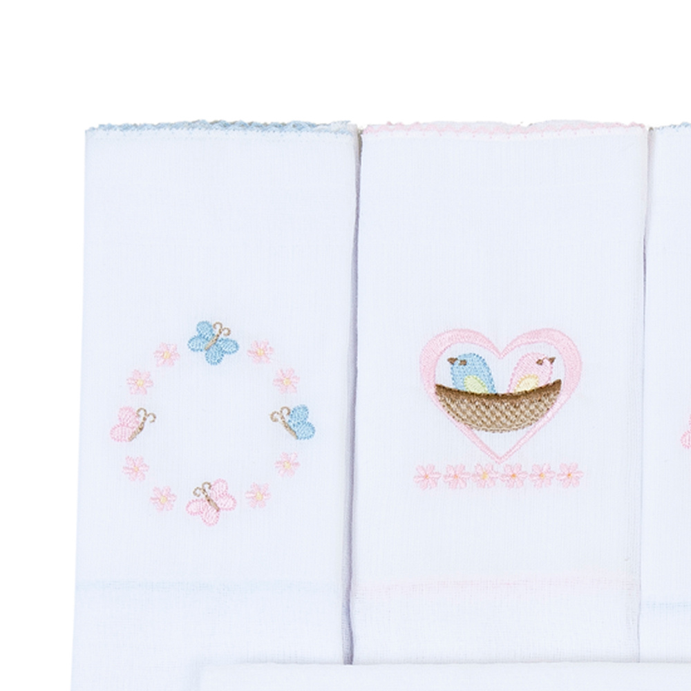 Conjunto 5 Fraldas para Bebê Cremer Luxo Amor Perfeito Rosa - Baby ...