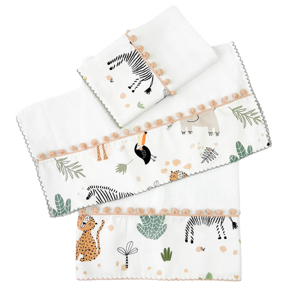 Fralda de Ombro Cremer para Bebê com 2 Fraldas de Boca Felice Safari ...