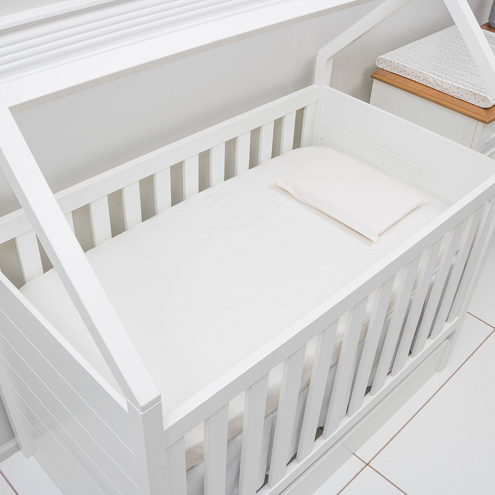 Lençol para Berço 2 Peças - Lençol c/ Elástico e Fronha - Percal Marfi ...