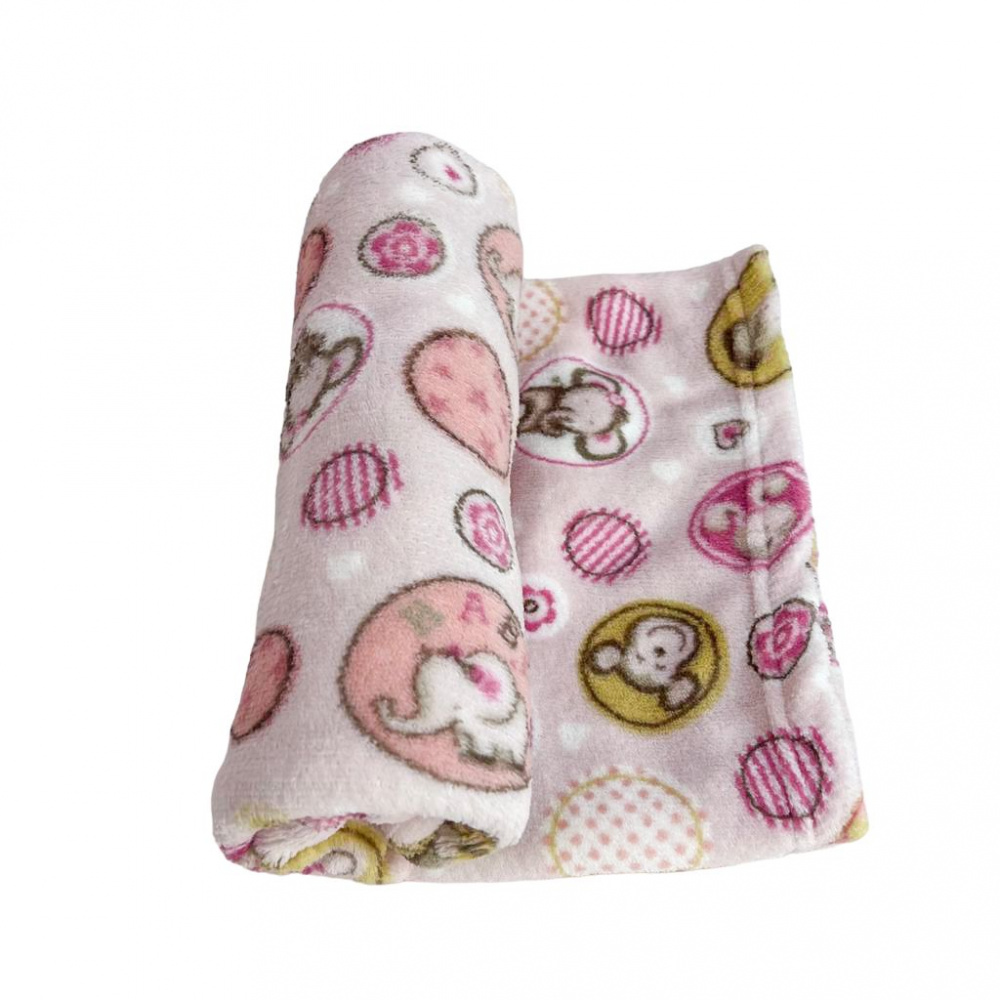 Manta Baby Love para Bebê 100% Poliéster Elefante Rosa - Baby Enxoval ...