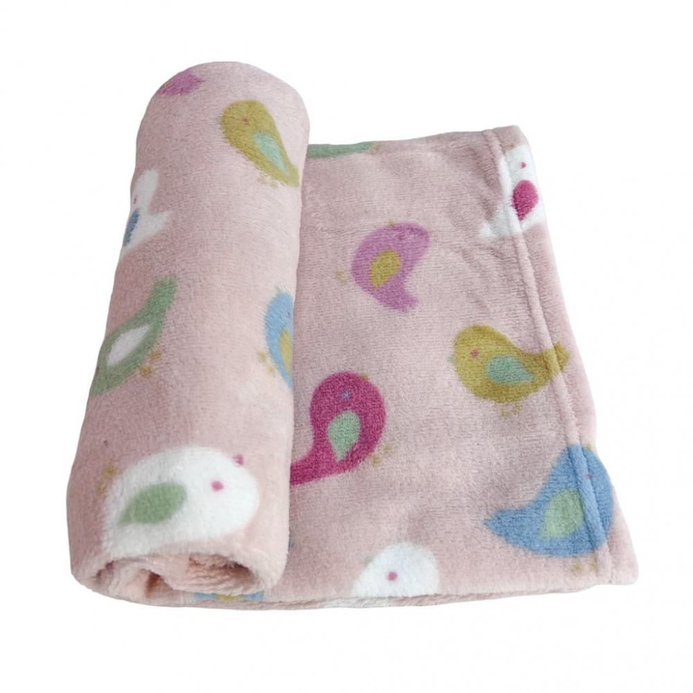 Manta Baby Love para Bebê 100% Poliéster Passarinho Rosa - Baby Enxoval ...