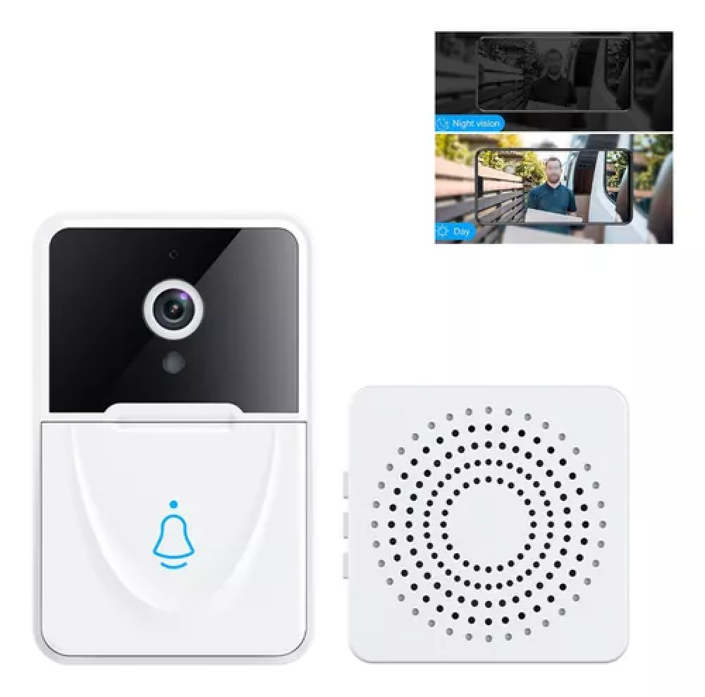 Campainha Sem Fio Inteligente com Câmera WiFi e Função de Interfone de ...