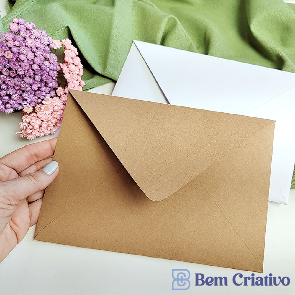 Envelopes horizontal 15x21 cm - branco 240g ou kraft 200g - Bem Criativo