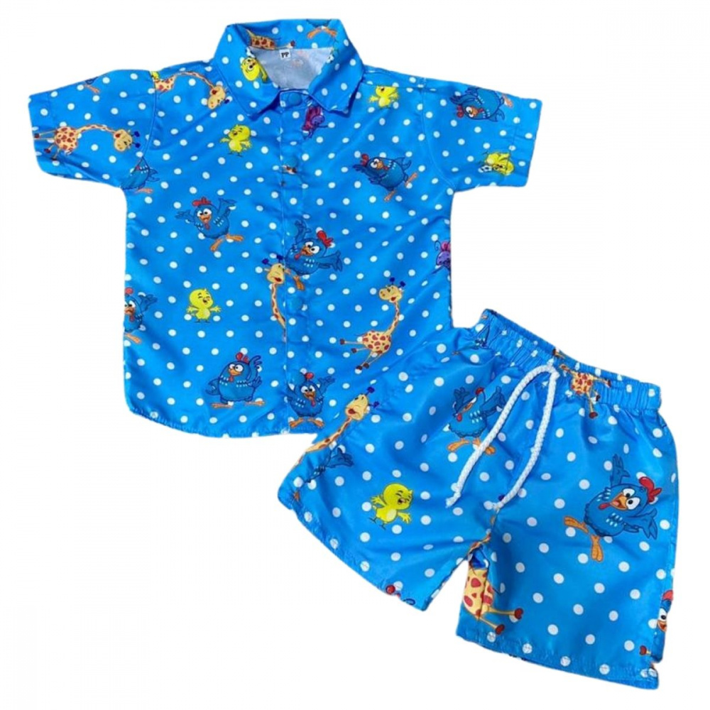 Conjunto Mauricinho Galinha Pintadinha - Camisa E Bermuda - Bento e ...