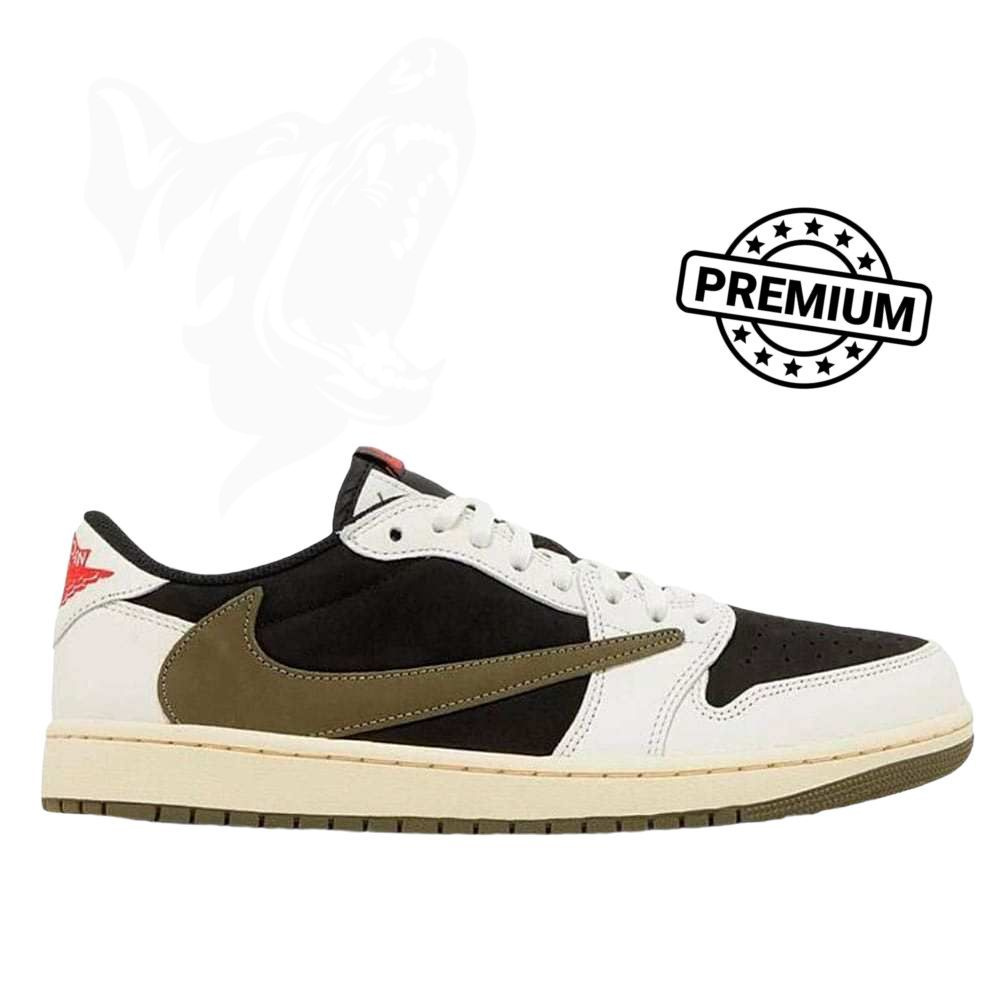 Tênis Nike Travis Scott x Air Jordan 1 Low Olive - Blacc