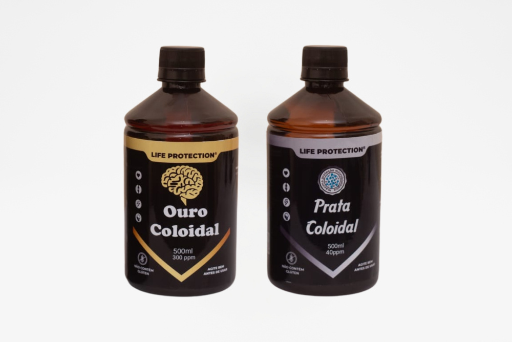 Ouro Coloidal Estruturado + Prata Coloidal Estruturada 40ppm - 500ml ...
