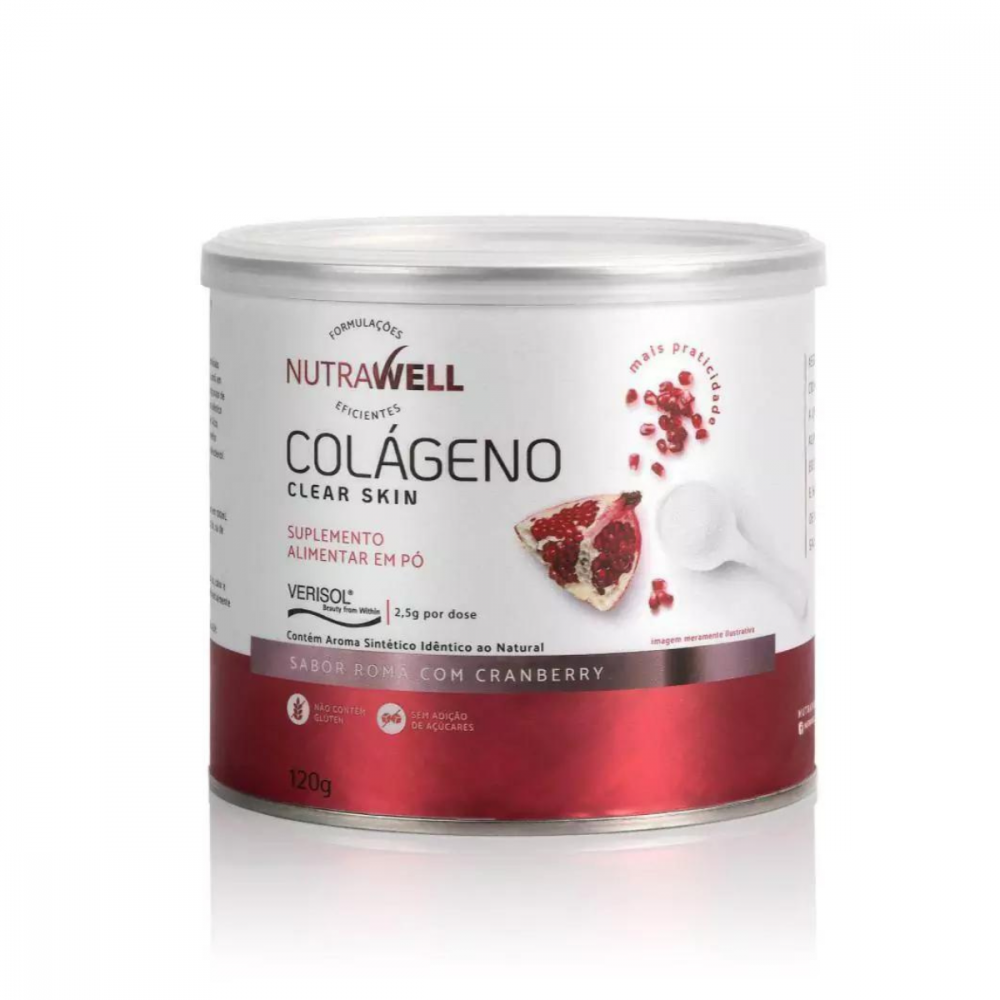 Colageno Verisol Clear Skin Nutrawell Romã Cranberry 120g - Loja BMD