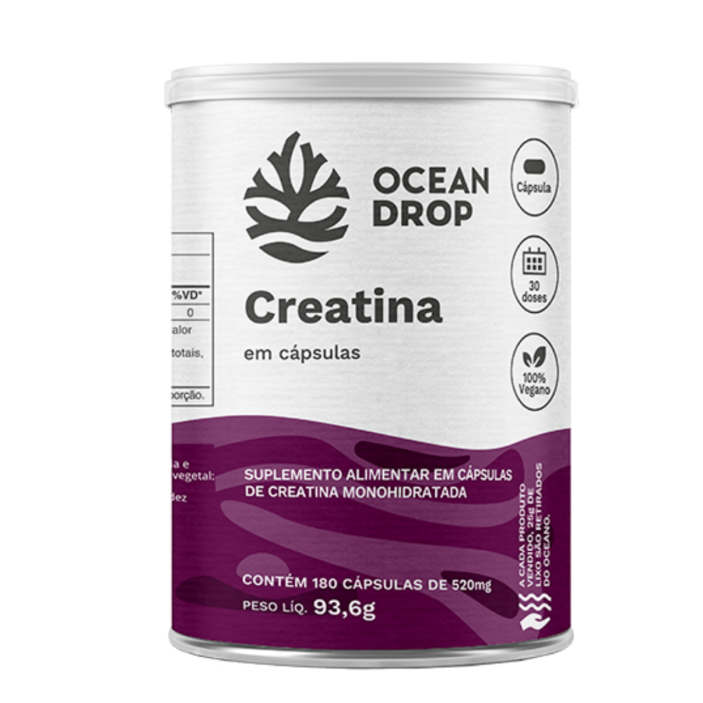 Creatina Monohidratada Ocean Drop 180 Capsulas - Loja BMD