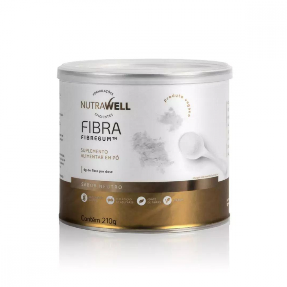 Fibra Fibregum Neutro 100% Vegetal Nutrawell 210g - Loja BMD