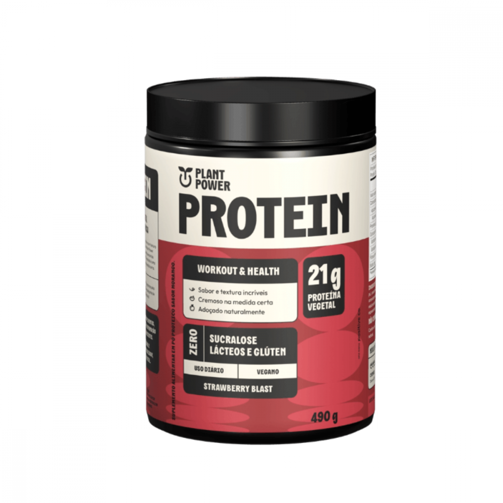 Proteína Vegana Morango Plant Power 490g - Loja BMD