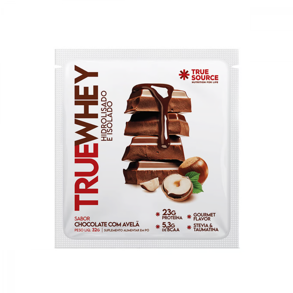 Sachê True Whey Proteína Chocolate Com Avelã True Source 32g - Loja BMD