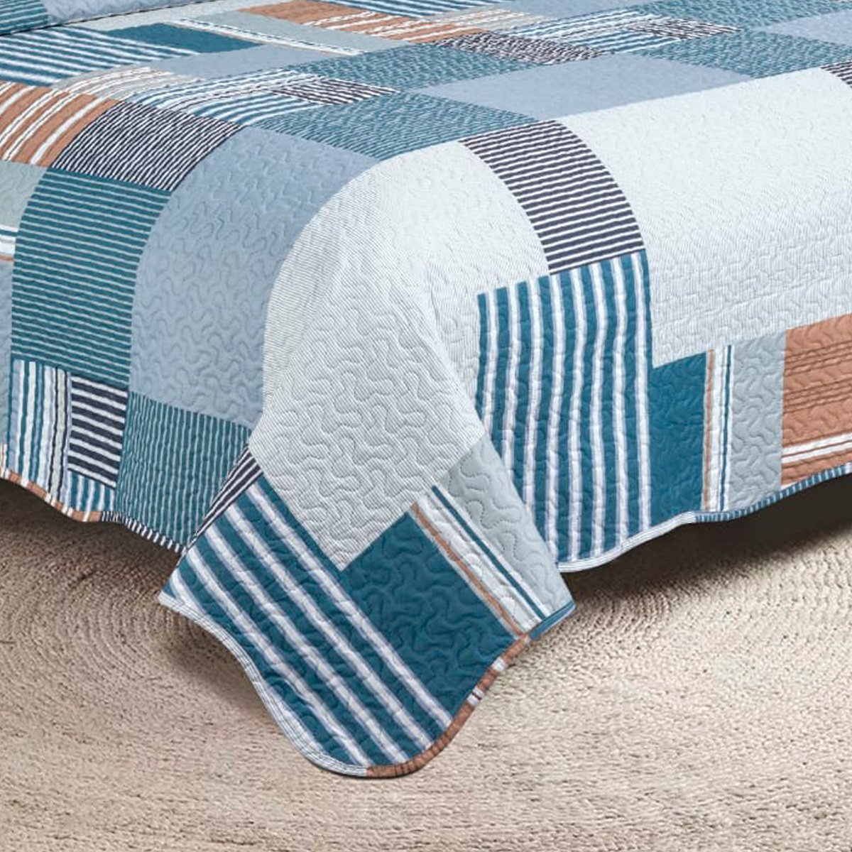 Cobre Leito King Mahatan Patchwork 2,80m x 2,60m 03 Peças - Baro ...