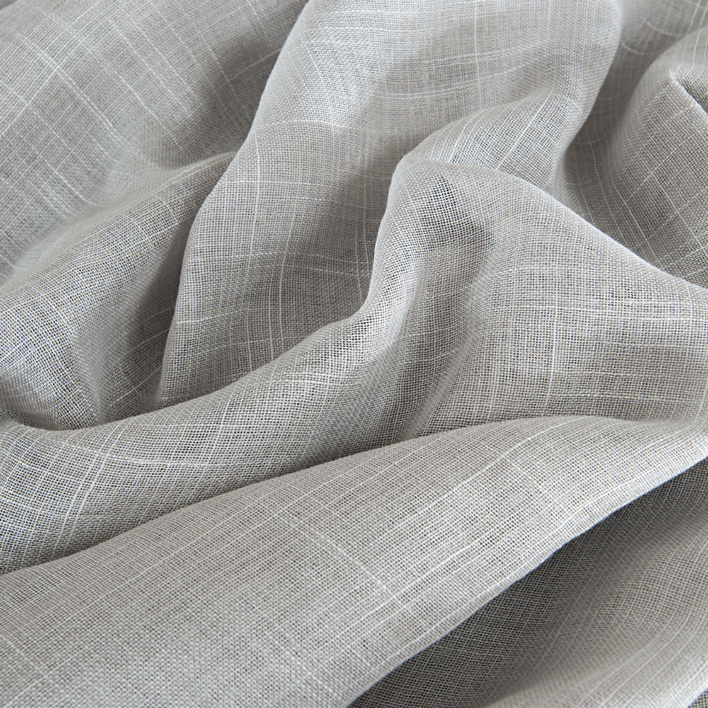 Cortina Voil Flame Gaze de Linho 9,00m x 2,80m Ilhós Cromado - Cinza ...