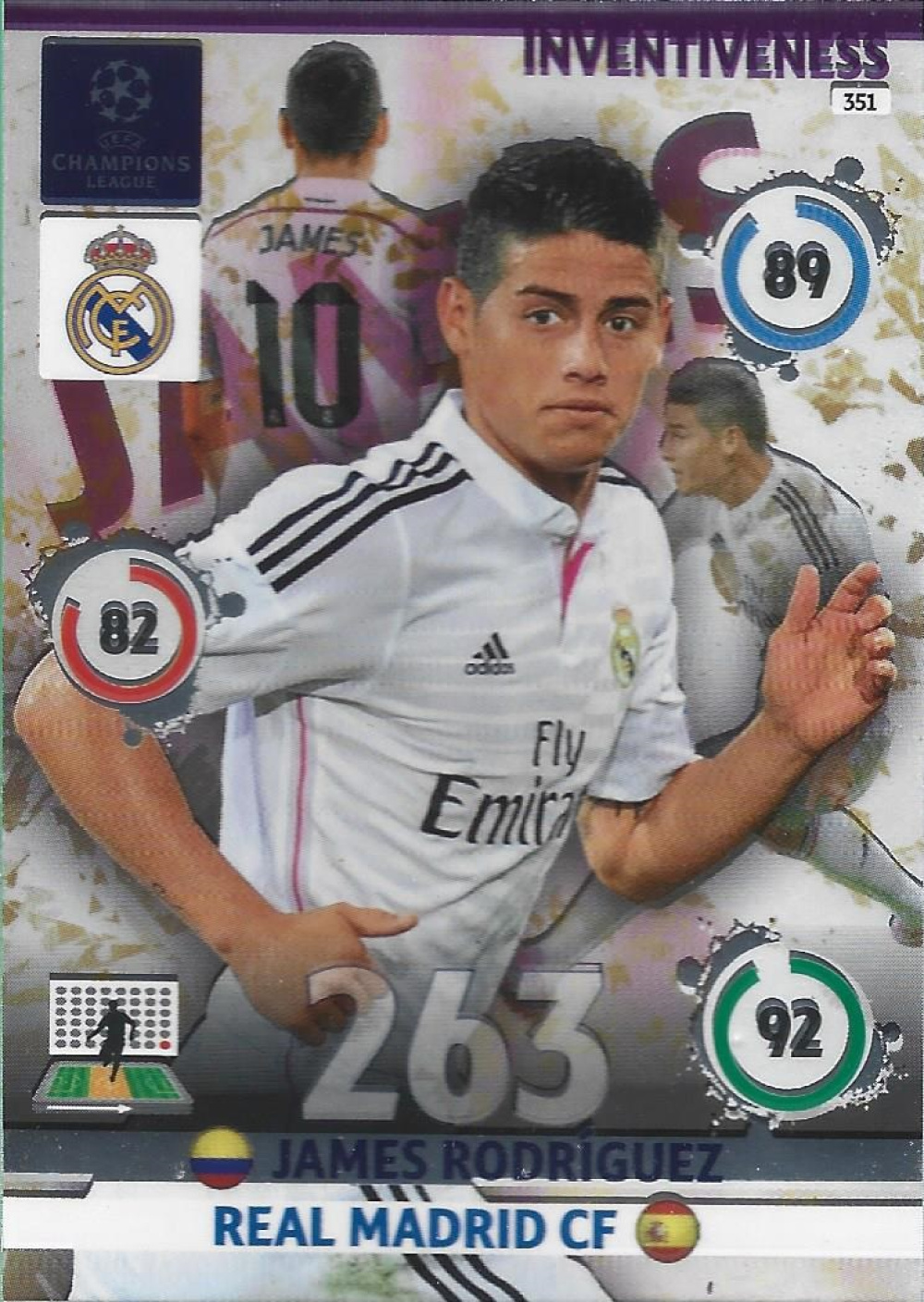 351 - Real Madrid CF - Inventiveness - James Rodríguez - Brazil Stickers