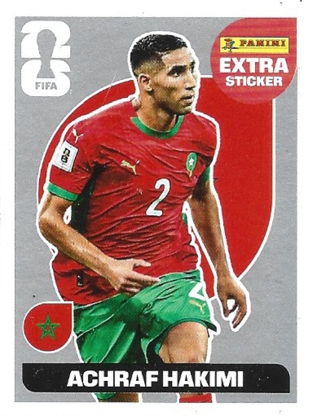 Extra Sticker - Marrocos - Achraf Hakimi - Prata - Legend - Brazil Stickers