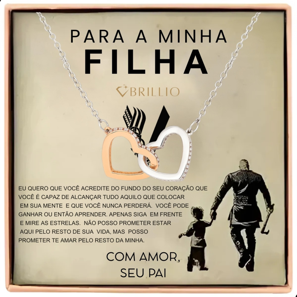 Presente Pai Para Filha Viking Colar Aço Inox Banhado a Prata e Cartão ...
